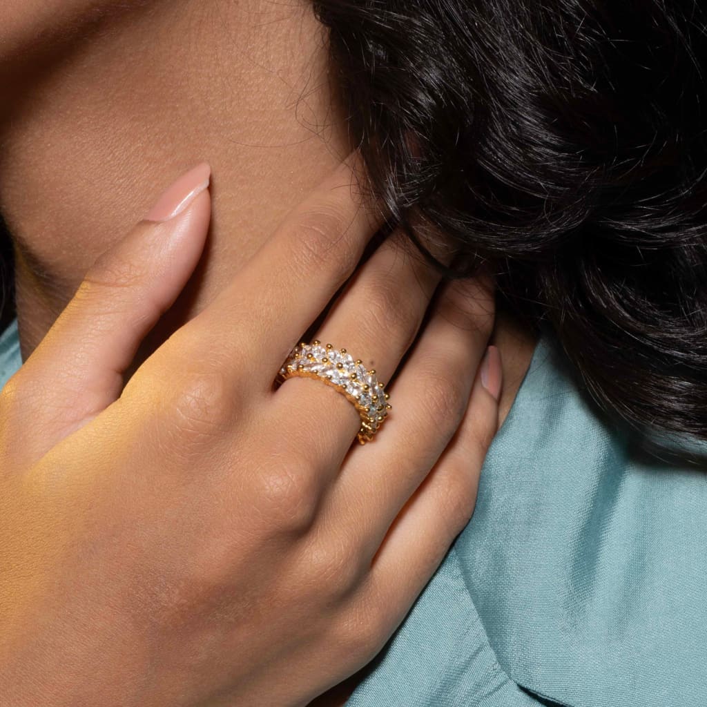 Marquise Eternity Ring - Gold Mozaati