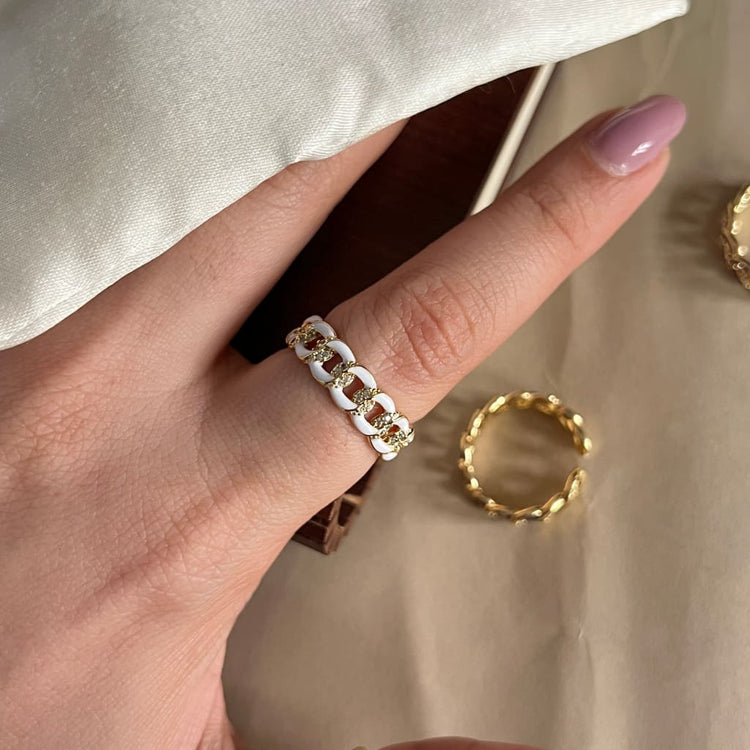 Cuban Link Ring Mozaati