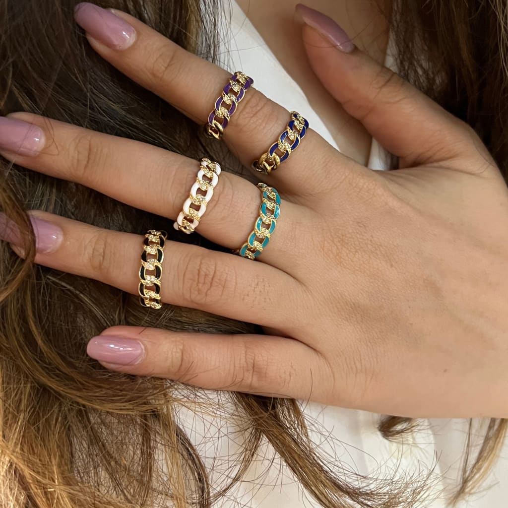 Cuban Link Ring Mozaati